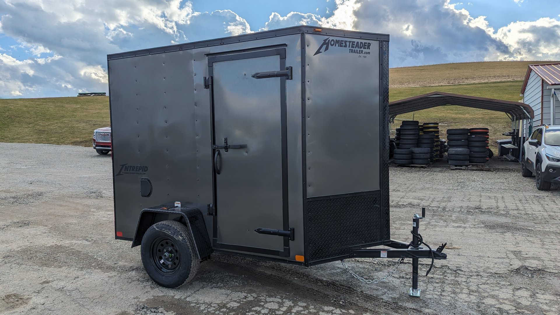 New 2024 Homesteader 5x8 Intrepid V-Nose Cargo Trailer w/ Ramp Door ...