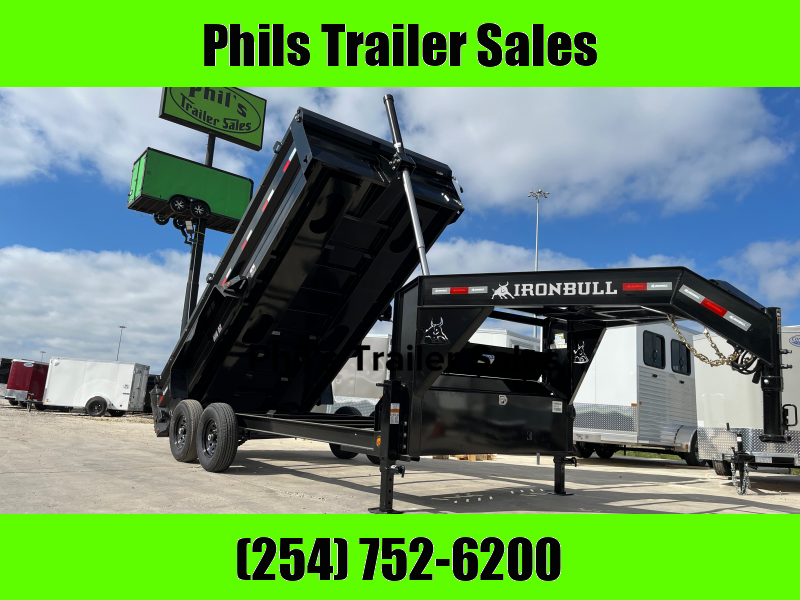 New IRON BULL NEW 83x16 TELESCOPIC LIFT GOOSENECK DUMP TRAILER UTILITY ...