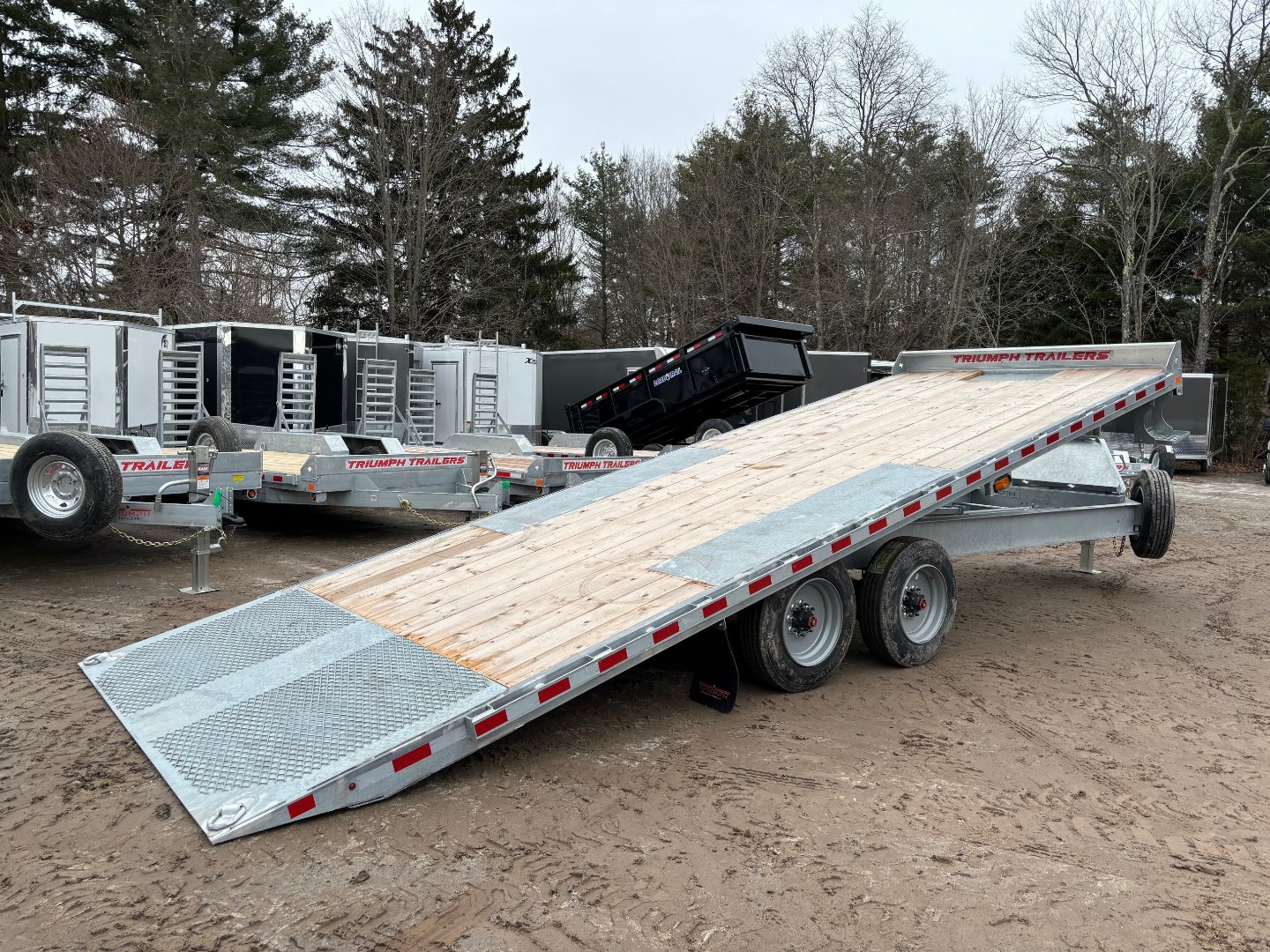 New 2024 TRIUMPH galvanized 102x24 full power tilt deckover/20k GVWR/10 ...