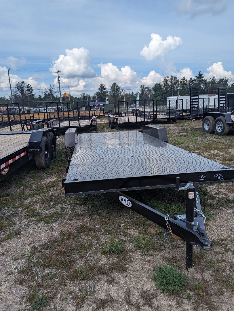 New 2024 AMO 20'x82" Steel Deck Car Hauler Trailer | Grayling Michigan