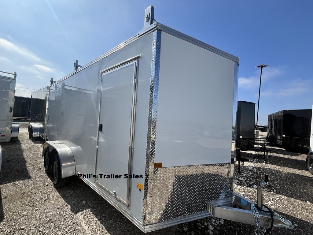 New 2024 E-Z Hauler 7X16 DOUBLE DOOR WITH LADDER RACKS Cargo / Enclosed ...