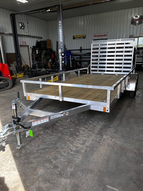 New 2024 Mission MU 80"X14' WR 2.0 ALUMINUM FRAME WOOD FLOOR 5' GATE Utility Trailer | Grinnell Iowa