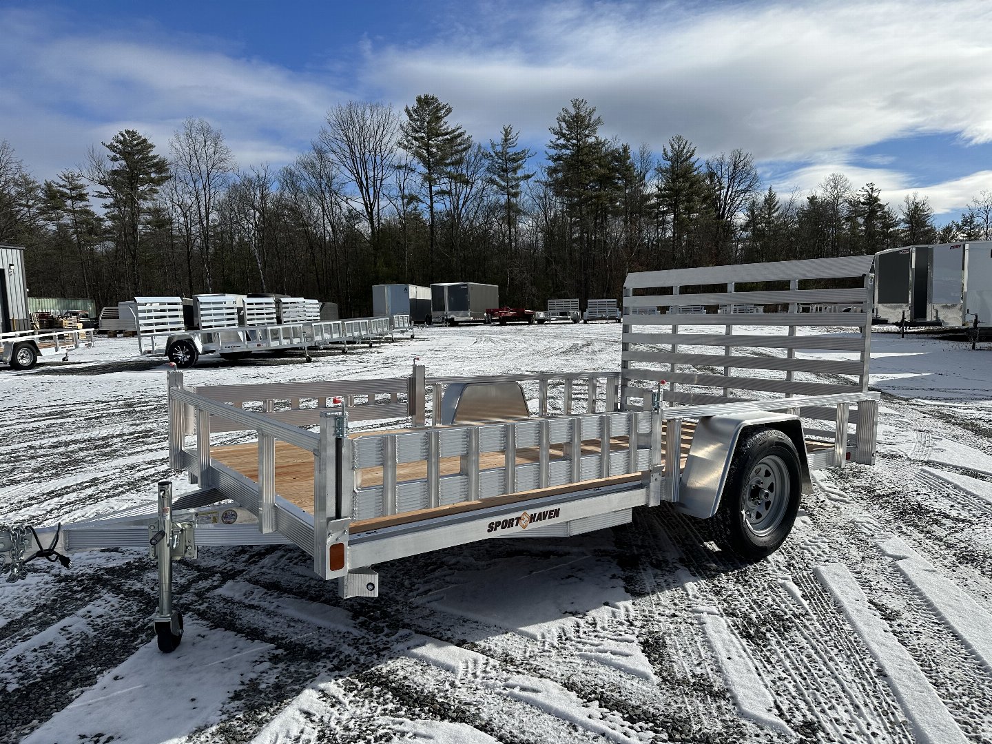 New 2025 Sport Haven AUT712 Aluminum Utility Trailer W/ Removable Side ...