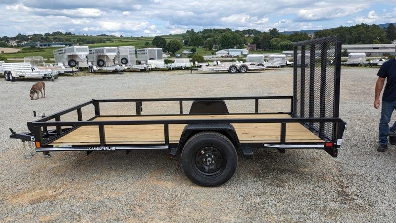 New 2025 CAM SUPERLINE 7x12 Tubular Top Rail Utility Trailer w/ Spring ...
