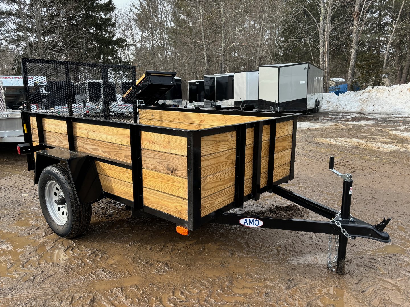 New 2025 AMO 5x8 Utility Trailer/24" Wood Sides/ramp gate/ 15'' wheels ...