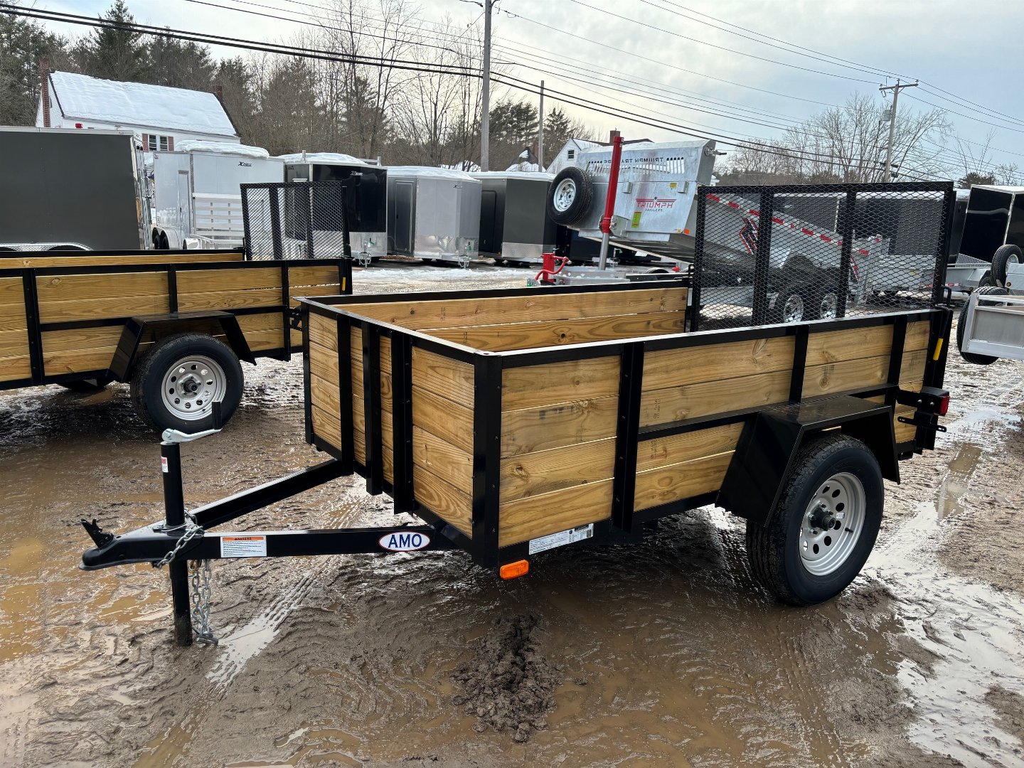 New 2025 AMO 5x8 Utility Trailer/24" Wood Sides/ramp gate/ 15'' wheels ...