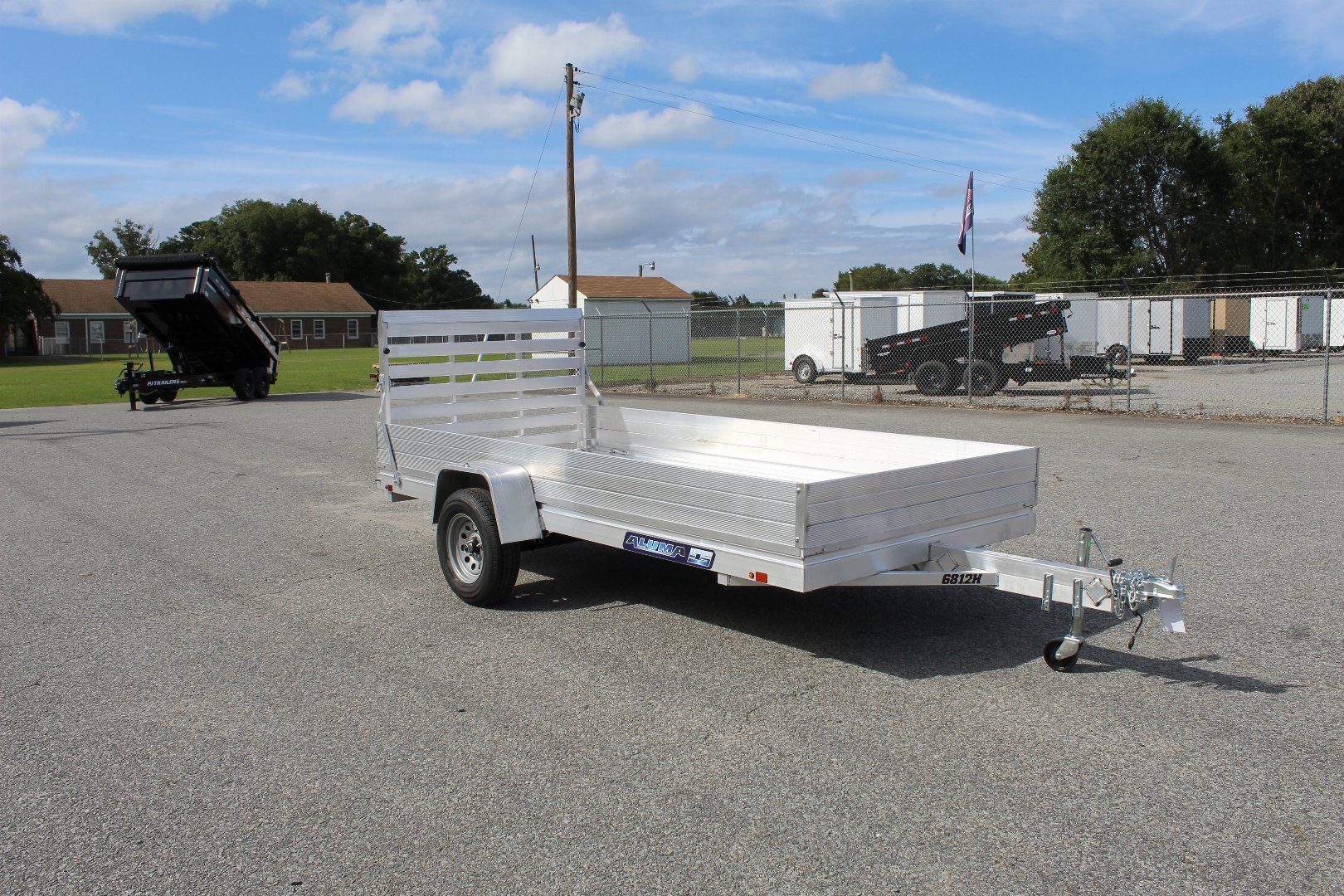 New 2025 ALUMA 6812H w/ 12" Solid Sides & Gate Utility Trailer ...