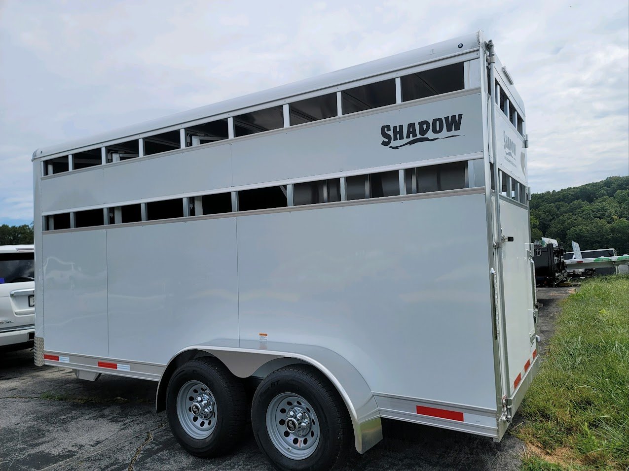 New 2024 Shadow Aluminum 3 horse slant load Stock / Stock Combo Trailer ...