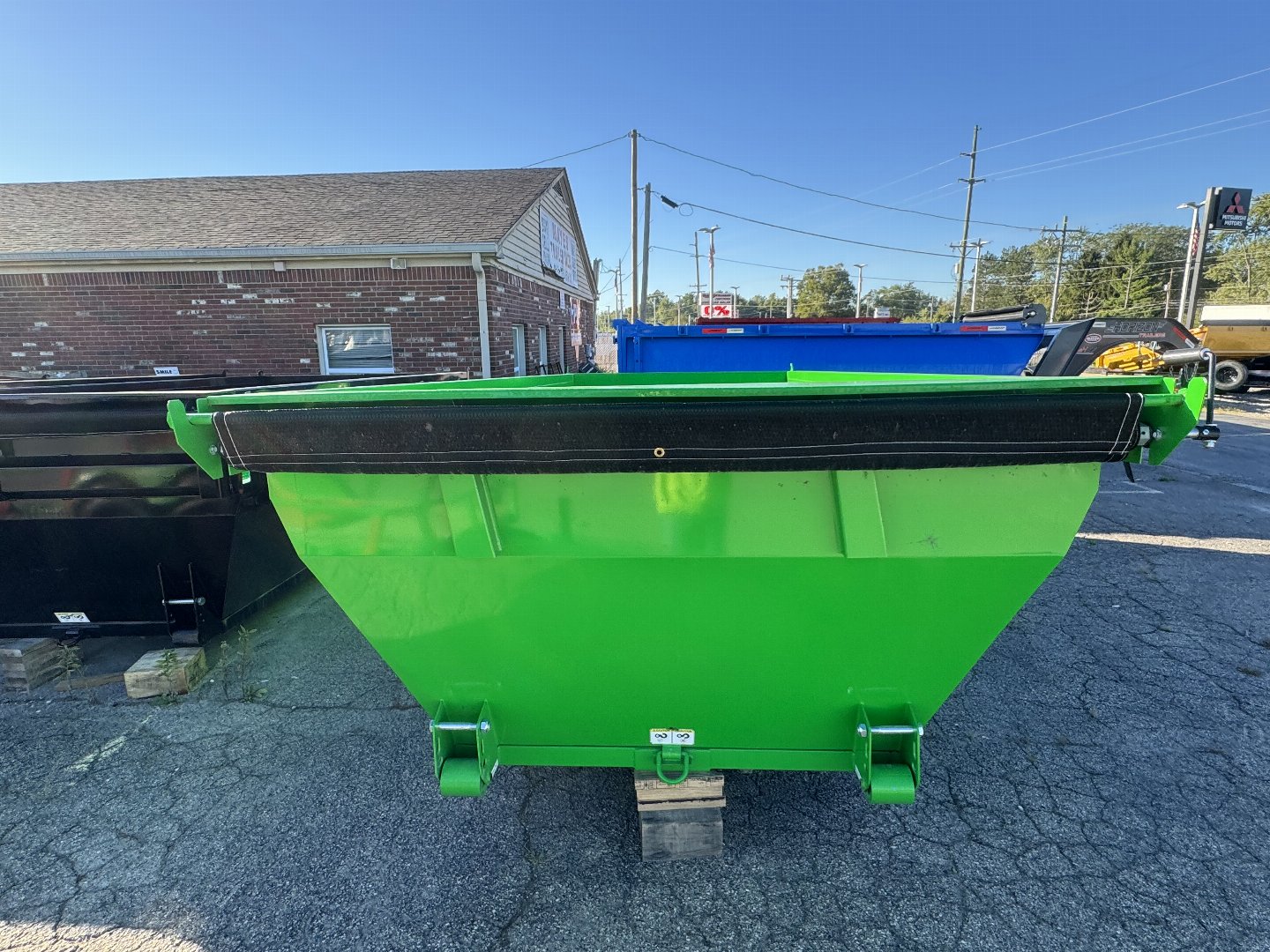 New 2024 Horizon Trailers 16' HDZ Dumpster Dump Bin 83X16 LIME GREEN ...