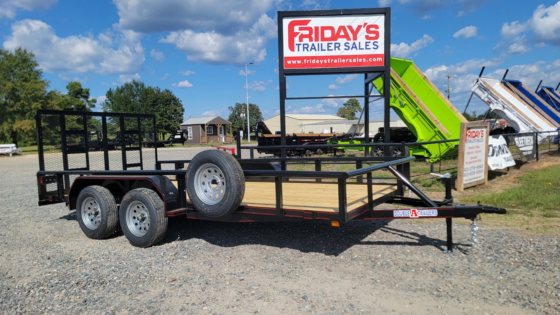 New 2024 DOUBLE A 16'x83" Tandem Axle Pipe Top w/ Tailgate Utility ...