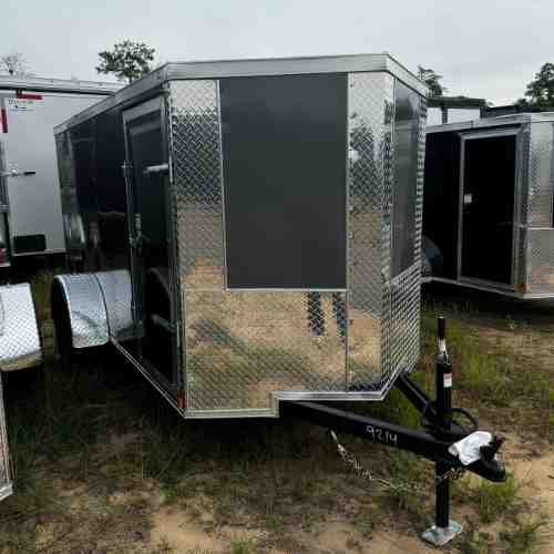 New 2025 Titanium Cargo 5x8SA Cargo / Enclosed Trailer CHARCOAL GREY ...