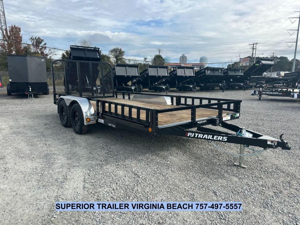 New 2025 PJ TRAILERS 16ft UL 7K w/ ATV Ramps & 4ft Fold Up Gate Utility ...