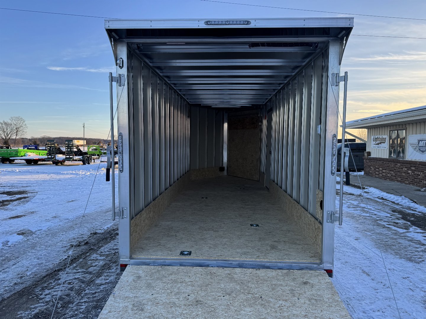 New 2025 Lightning Trailers 7x23 Aluminum 3-Place + 12 Snowmobile ...