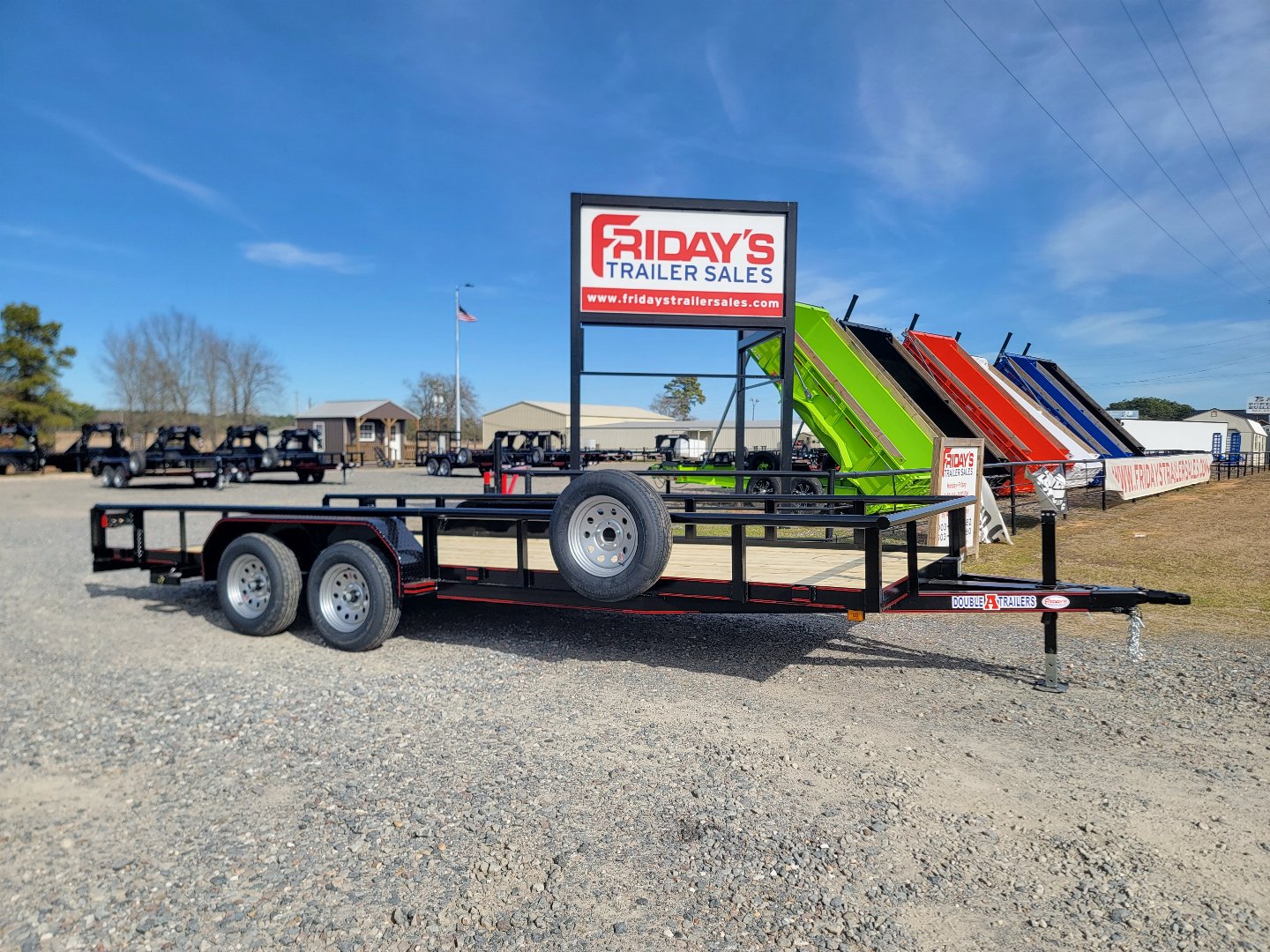 New 2025 Double A 20'x83" Pipe Top Tandem Axle Utility Trailer w/ Slide ...