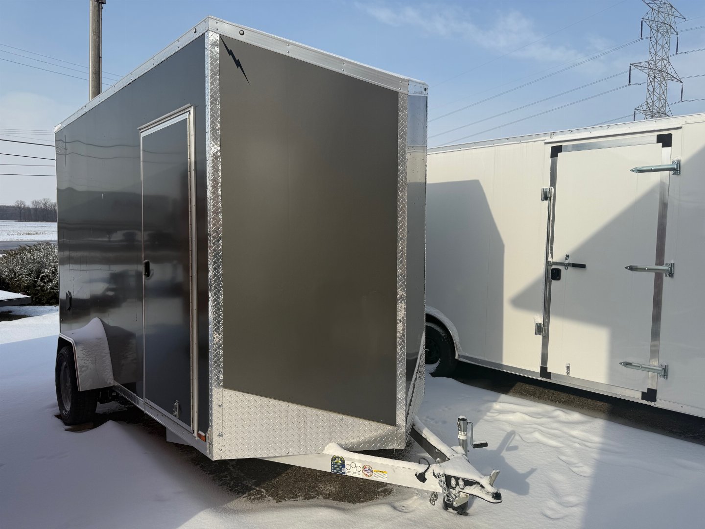 New 2025 6 X 12 Lightning ALL ALUMINUM Enclosed Trailer with 7ft 6IN ...