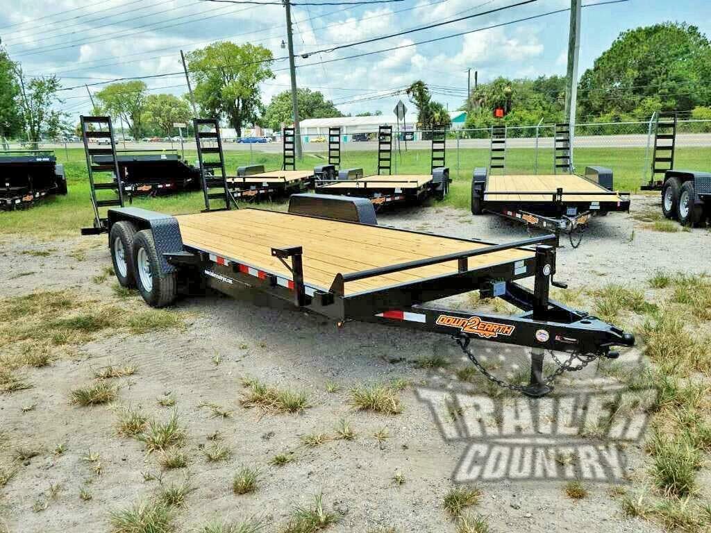 New NEW 7' x 20' (18' + 2') Flatbed Equipment Hauler Trailer w/ Dove ...