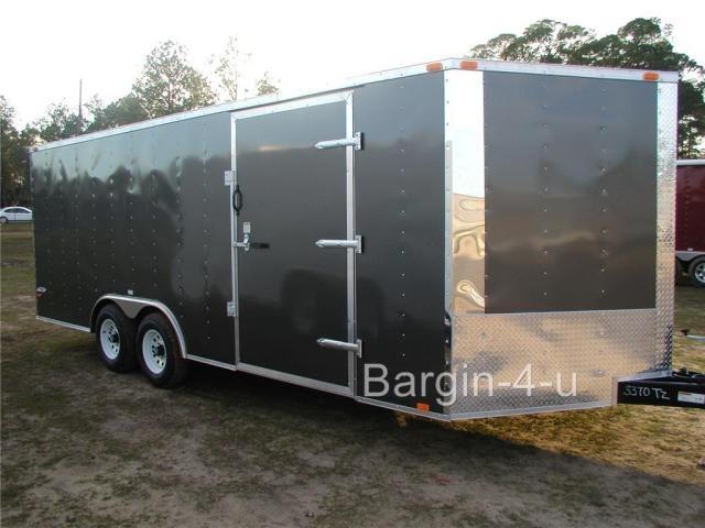 New Brand New 8.5 x 20 Tandem Axle, V-Nosed Enclosed Carhauler Trailer ...