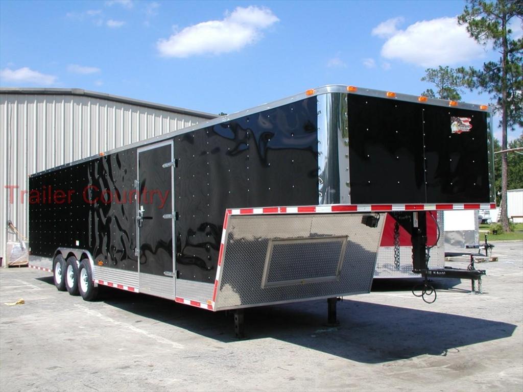 New Brand New Model 8.5x30 + 8' RISER Tri Axle, Enclosed Gooseneck ...