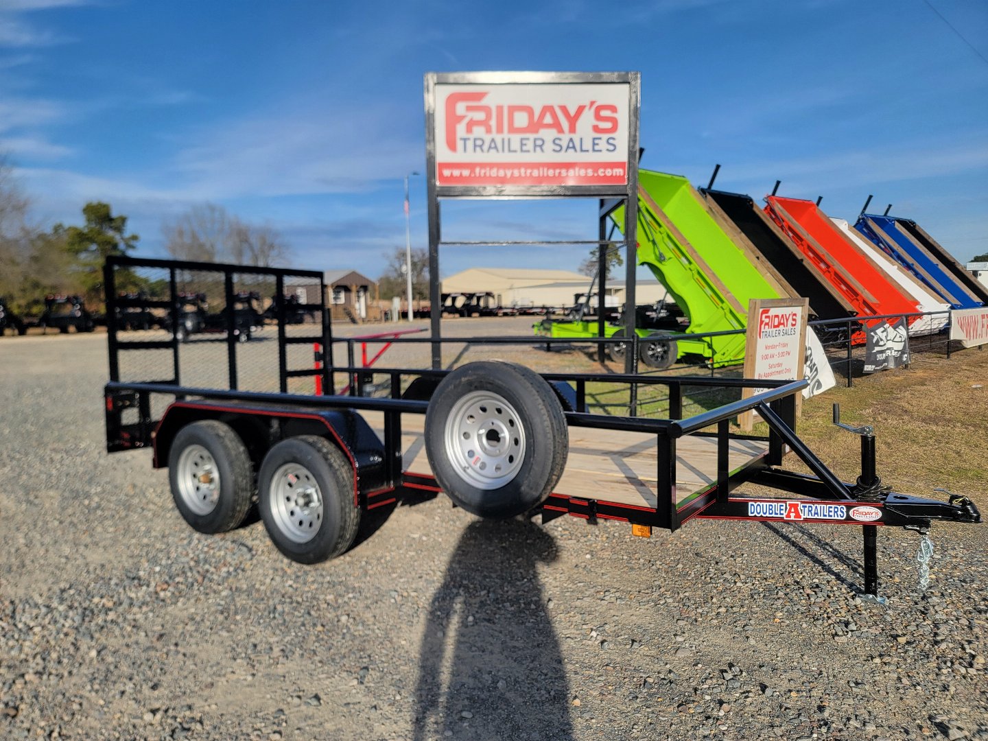 New 2025 Double A 14'x77" Tandem Axle Pipe Top w/ Tailgate Utility ...