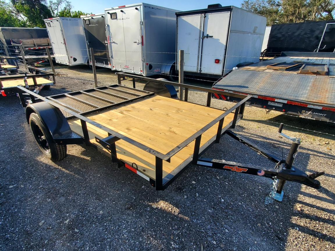 New 2025 DOWN 2 EARTH 76"X10 SINGLE AXLE 3K Utility Trailer WITH REAR ...