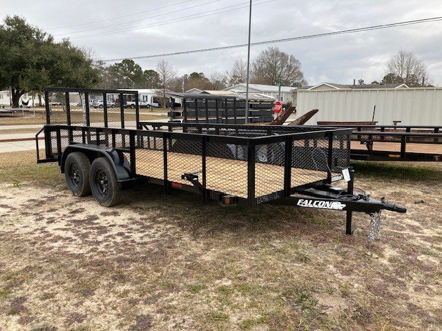 New 2025 Falcon Trailers 77"x16' TA No Brakes Utility Trailer - 2' Mesh ...