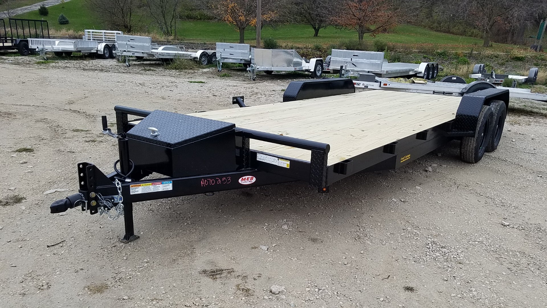 New 2025 MEB 7x18 Open Wood Deck Auto Hauler Car / Racing Trailer | Seneca Illinois