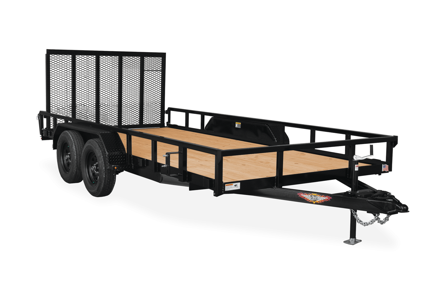 New 2025 H&H 82x16 Rail Side Utility Trailer, 7k Tandem | Hermann Missouri