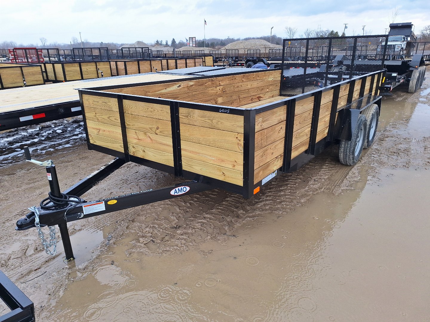 New 2025 AMO 82"x16' High Wood Side Tandem Axle Utility Trailer ...