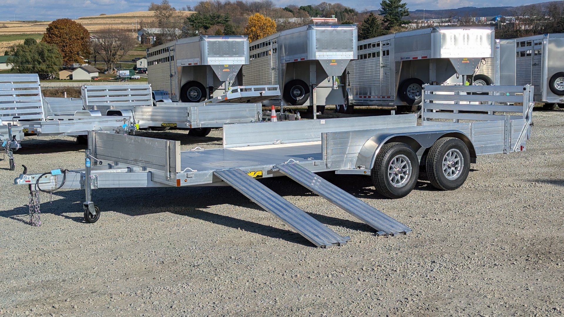 New 2026 Aluma 6'9" x 18 SR Utility Trailer w/ Side Ramps, Solid Rear ...