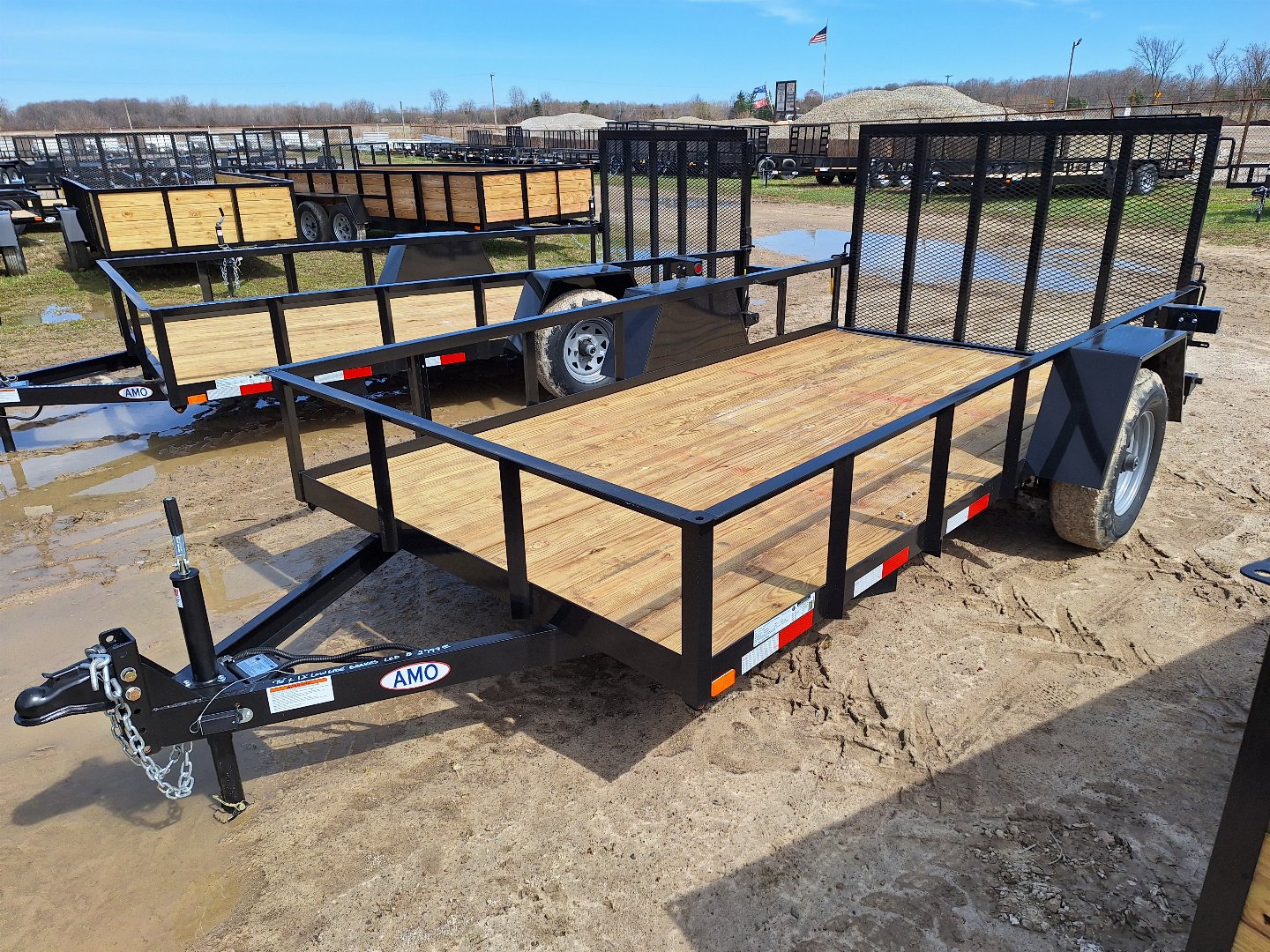 New 2025 AMO 76x12 5K Single Axle Landscape Trailer | New Boston Michigan