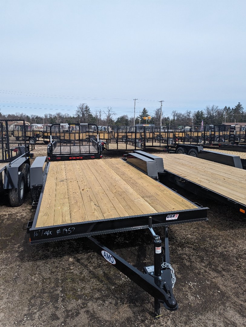New 2025 AMO 82"X16' 1 BRAKE Car Hauler Trailer | Grayling Michigan