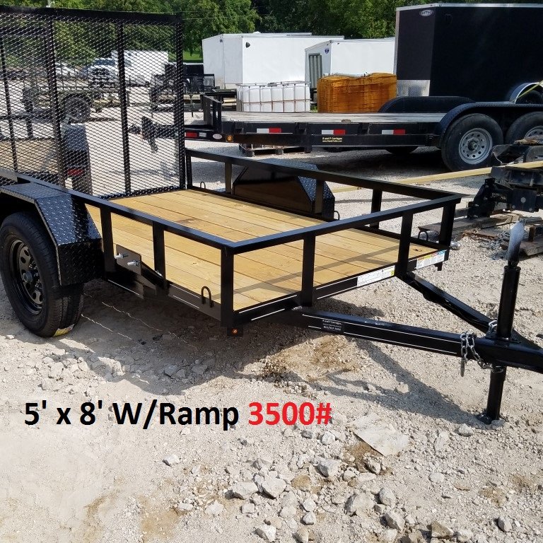 New 2025 MEB 5x8 Angle Iron Utility Trailer W/Ramp | Seneca Illinois