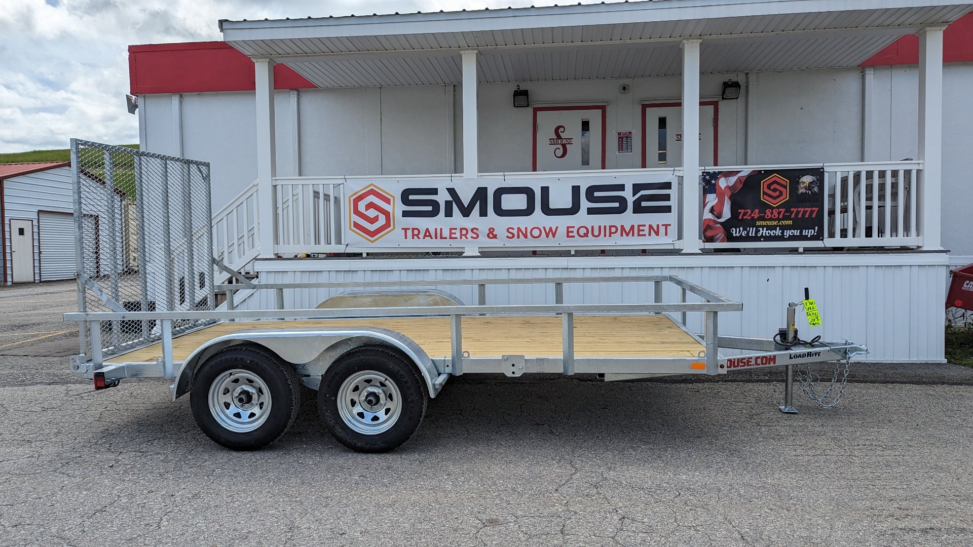 New 2025 Load Rite 7x14 Tandem ALL GALVANIZED Utility w/ Spring Assist ...