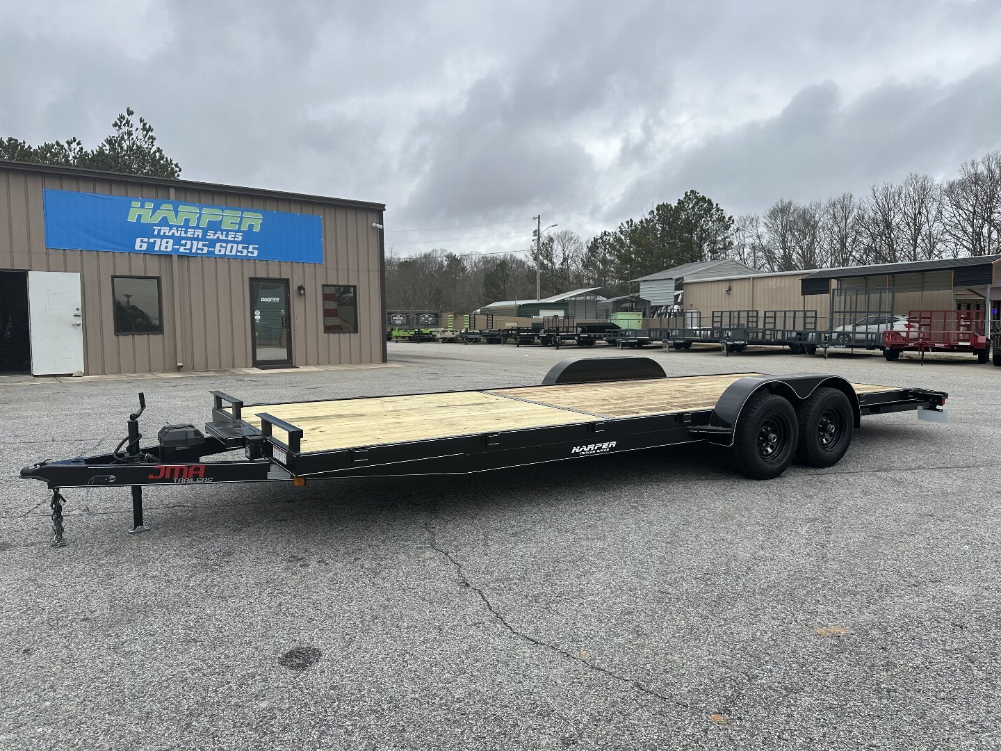 New 2025 82X24 WOOD FLOOR CAR HAULER 10K WITH 2 BRAKES,WINCH PLATE ...