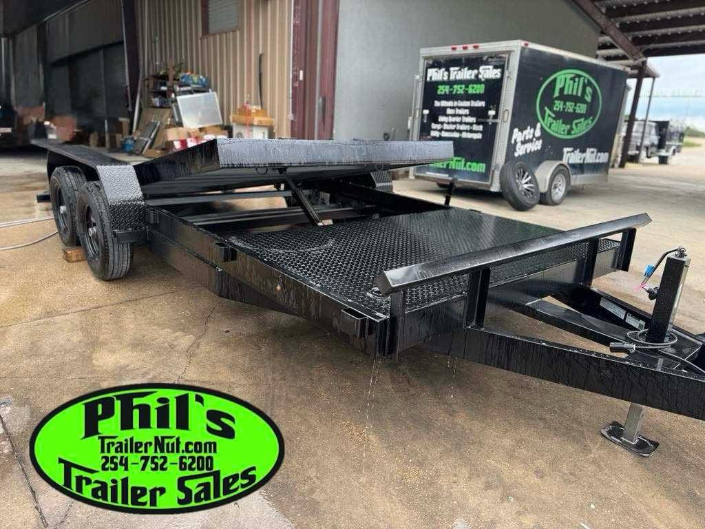 New 2025 20' Tilt Trailer 7000 LB AXLES OPEN CAR HAULER STEEL DECK CAR ...