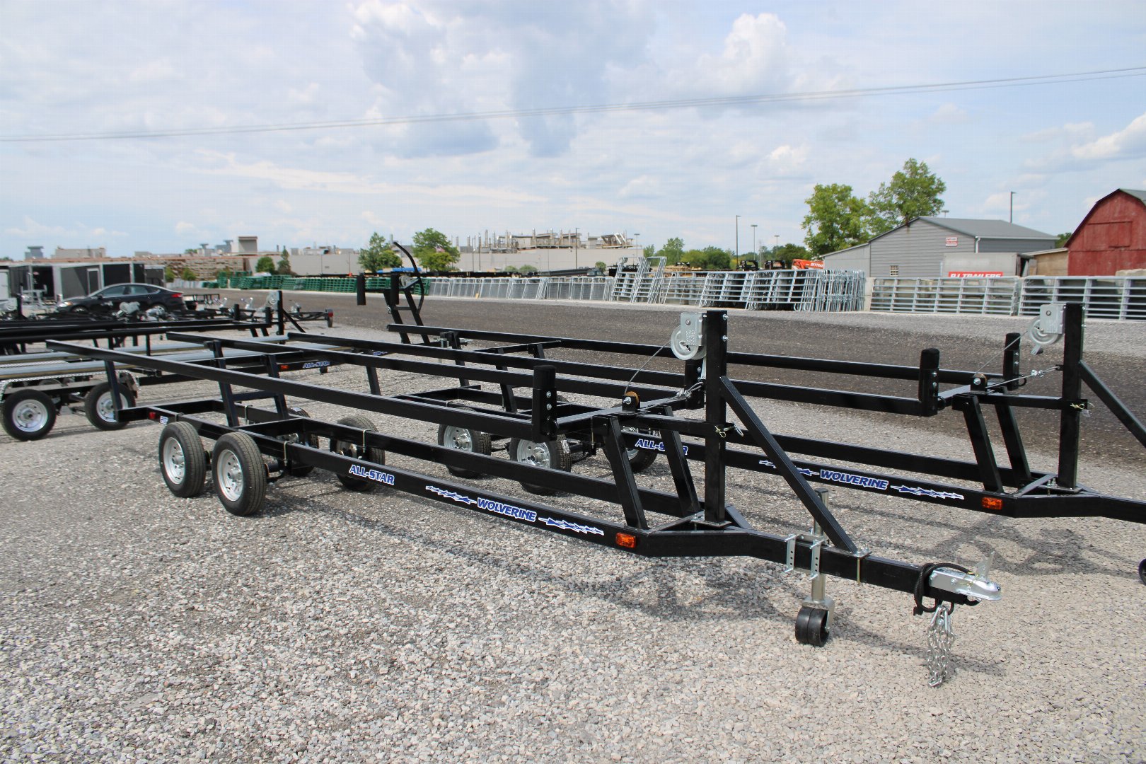 New 2025 Wolverine Trailers 24' TANDEM AXLE CRANK UP ALL STAR PONTOON TRAILER 48296 Boat Trailer ...