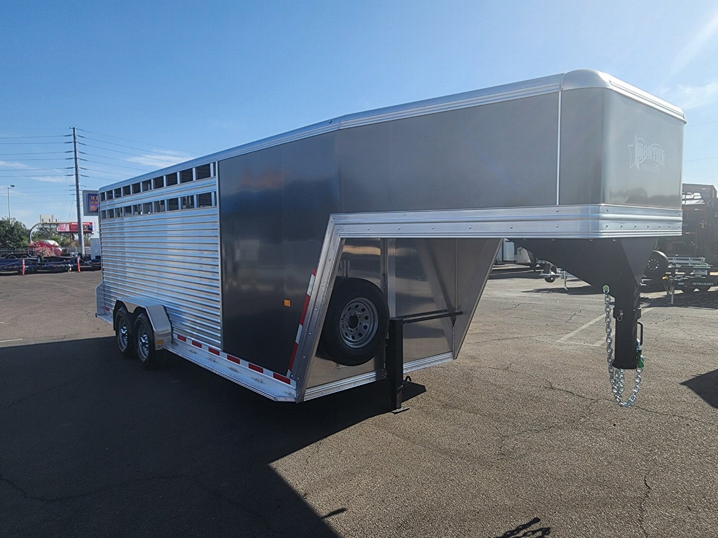 New 2025 Frontier Trailers Stock / Stock Combo Trailer-7x20- 2 stall ...