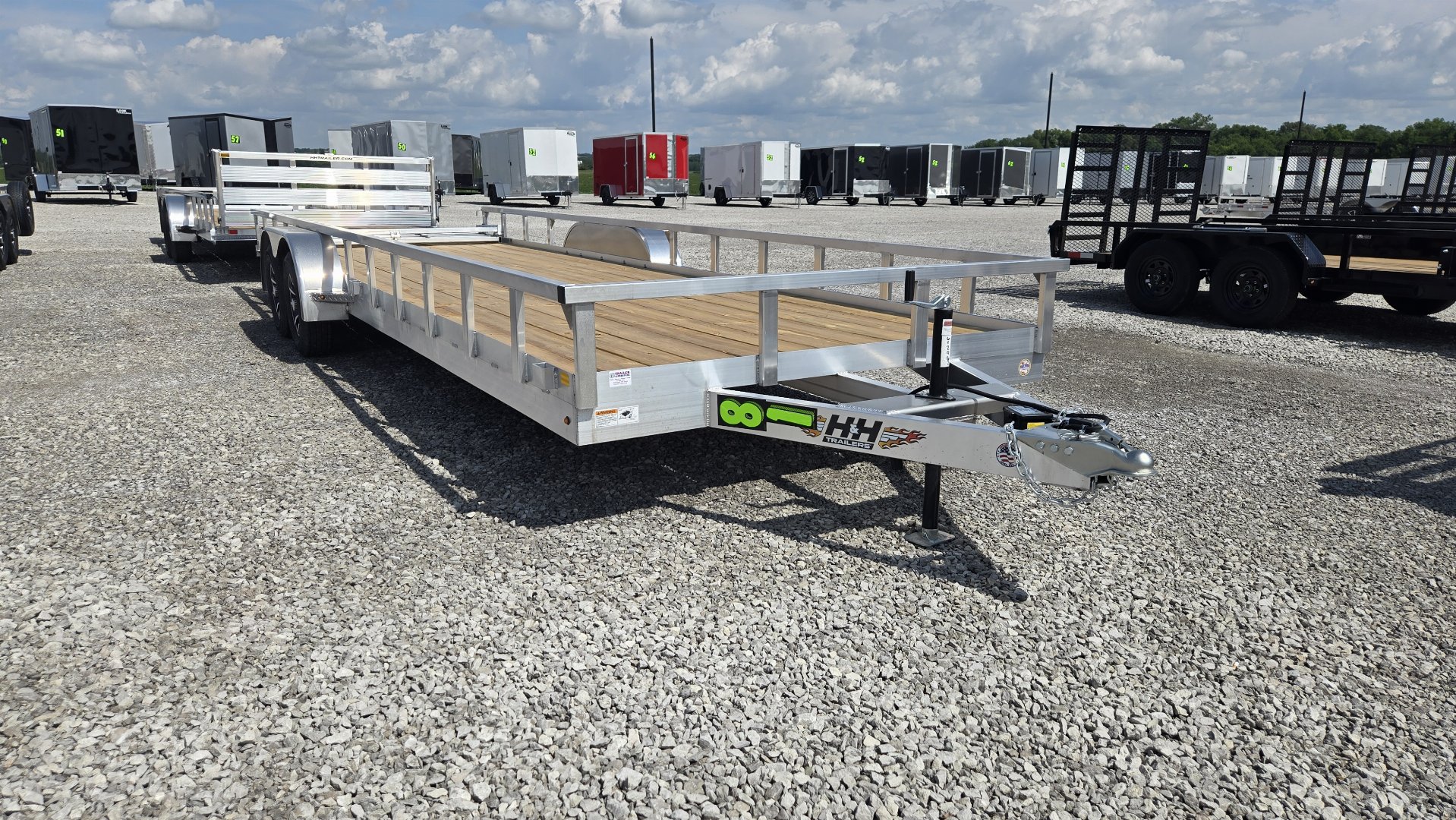 New 2025 H&H 82x24 Aluminum Rail Side Utility Trailer (7000lb GVWR ...