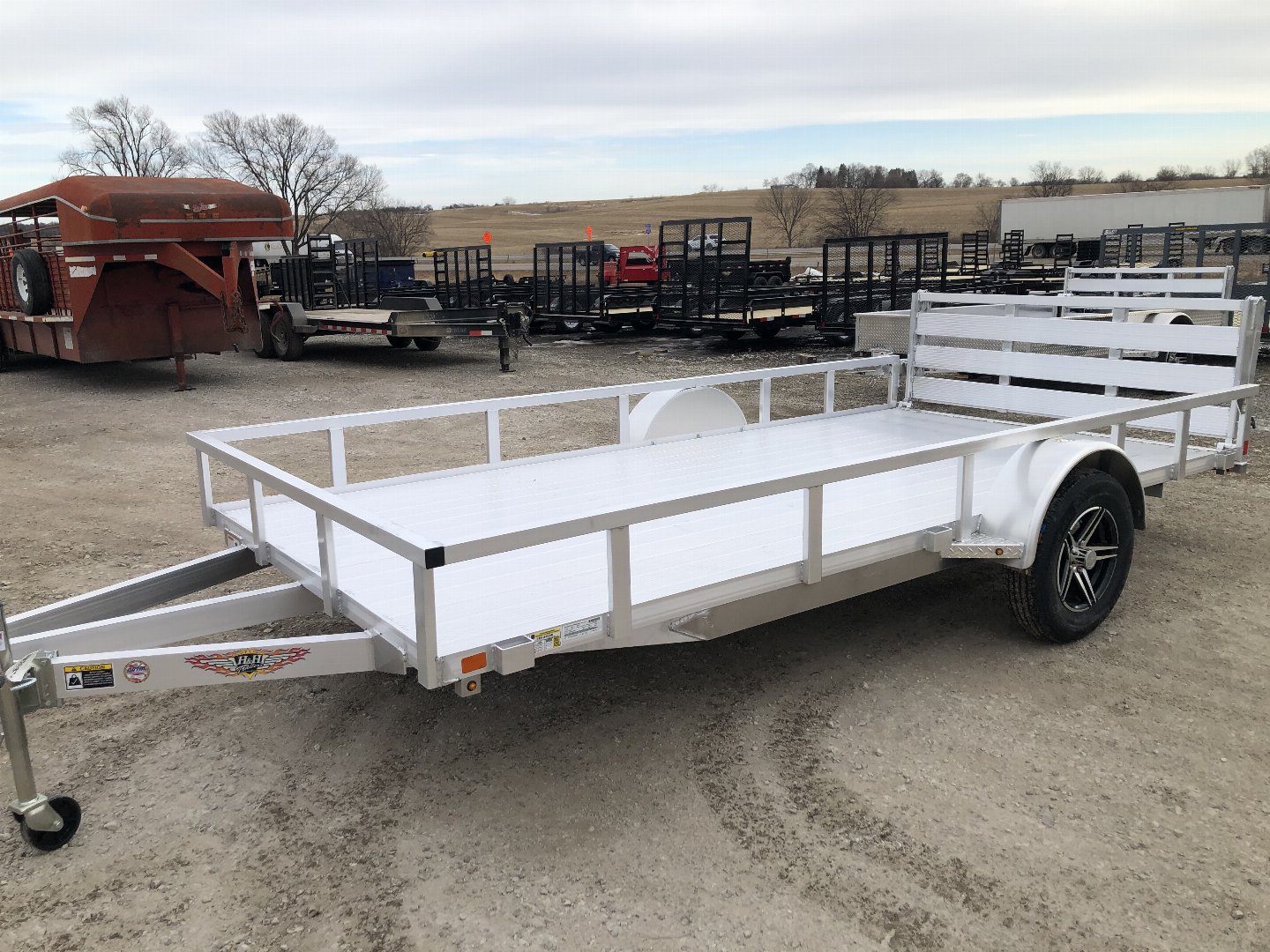 New 2025 H&H Aluminum 82"x12' 3k Rail Side Utility Trailer | De Soto Iowa