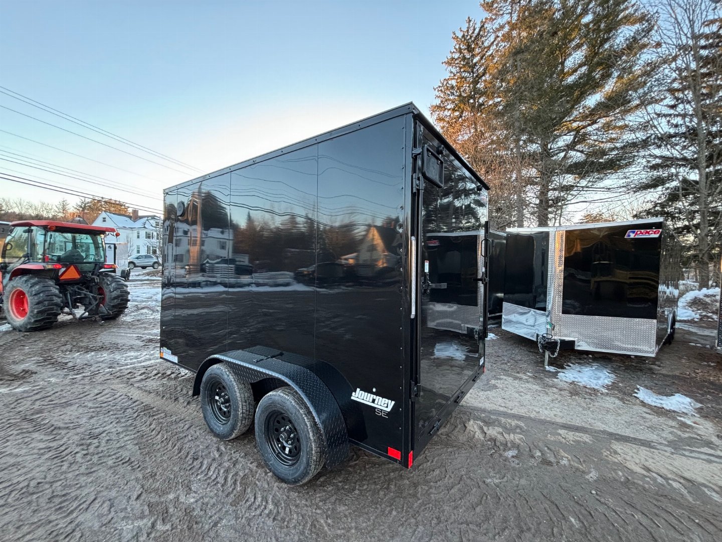 New 2024 PACE 7X12 +2ft V-nose/Rear Ramp/7' interior/Blackout Package ...