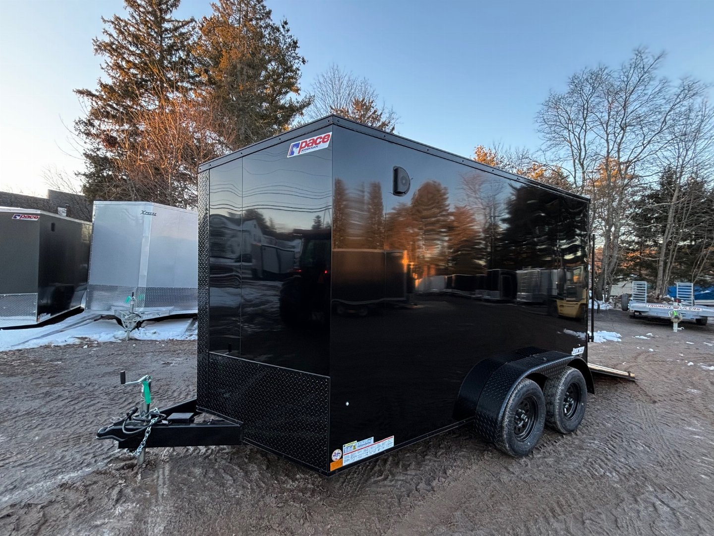 New 2024 PACE 7X12 +2ft V-nose/Rear Ramp/7' interior/Blackout Package ...