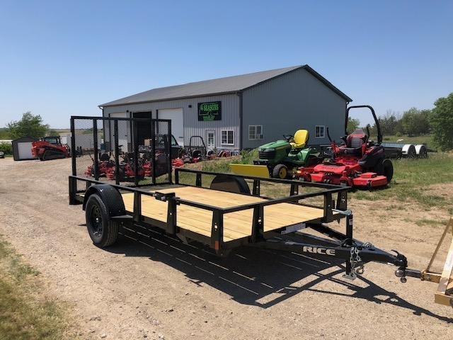 New 2023 RICE TRAILERS 76"X12' open rail side utility trailer Utility ...