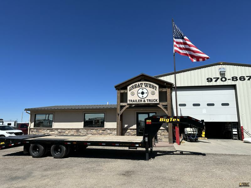 New 2024 BIG TEX TRAILERS 22GN-25D5A-MRBK Flatbed Trailer (20 flat +5 ...