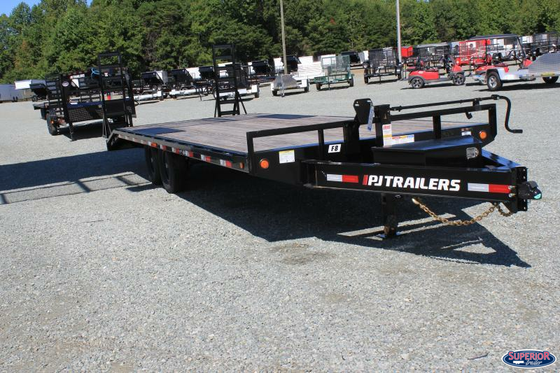 New 2024 PJ TRAILERS 24ft F8 14K w/ Fold Up Ramps Flatbed Trailer ...